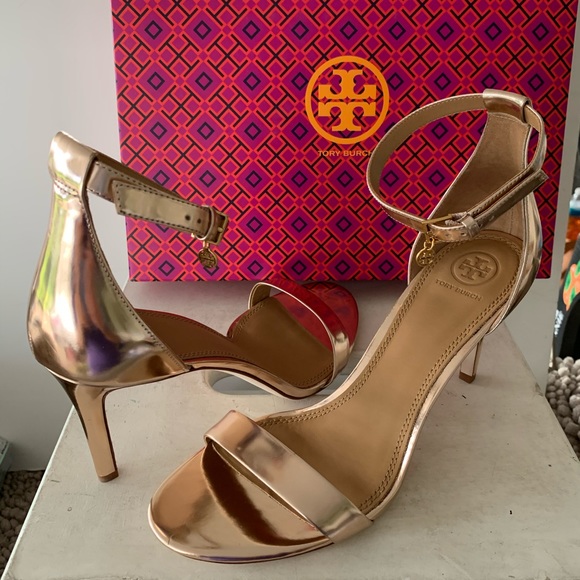 Tory Burch | Shoes | Tory Burch Ellie Ankle Strap Sandal Metallic Nwt ...